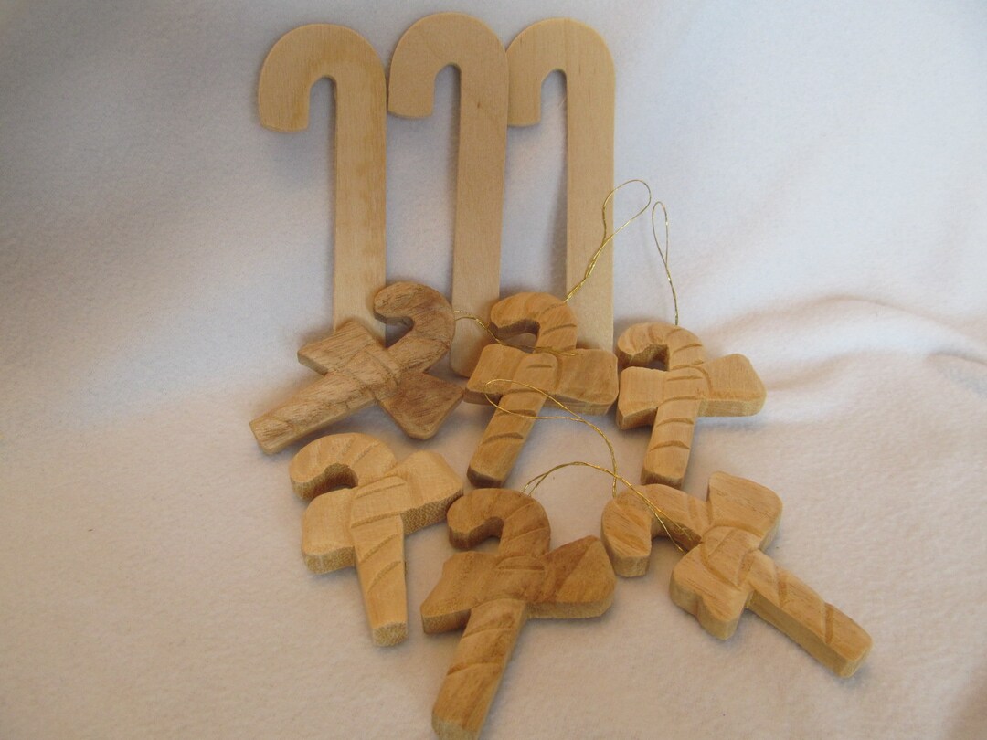Nine Wooden Candy Canes, Fun for Kids to Paint and Decorate for the ...