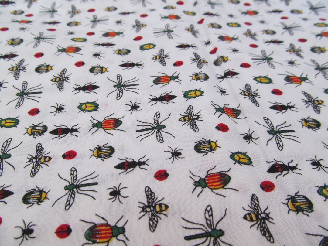 One Piece of Bug Print Fabric 45'' Wide by - Etsy