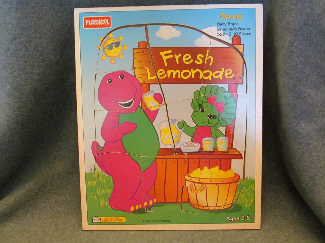 Vintage Board Puzzle, Barney and Baby Bop at Baby Bop's Lemonade Stand ...