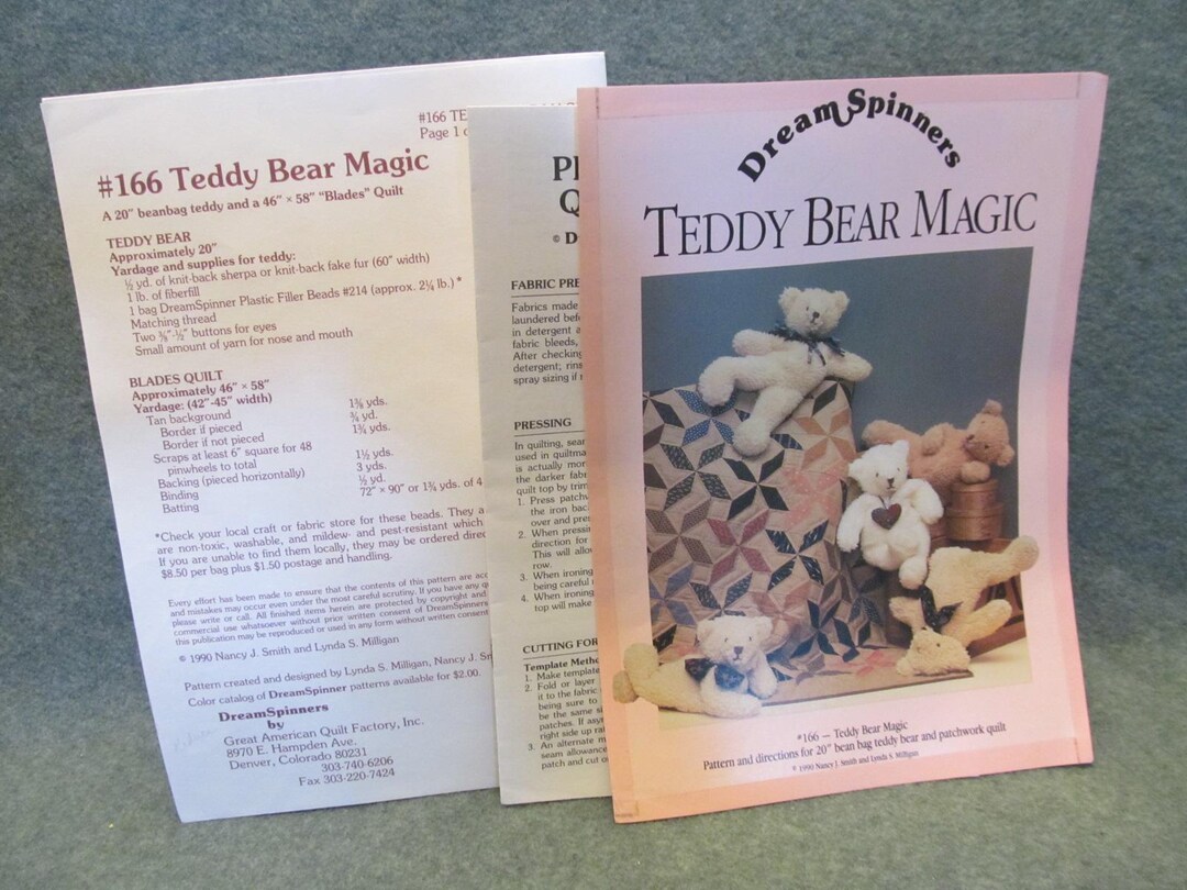 Dream Spinners-- Teddy Bear Magic Pattern # 166, Pattern and ...