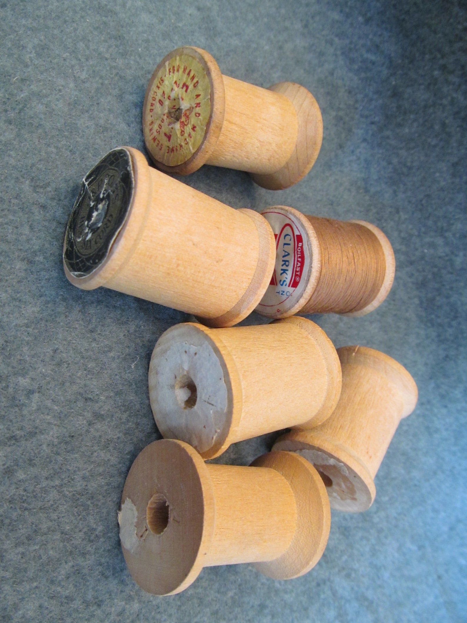 Collectible Vintage Wooden Spools Lot of Six Wood Spools Old - Etsy