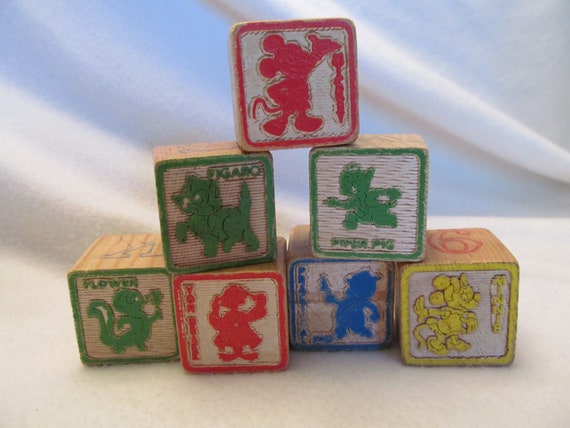 Vintage Character Kids Building Blocks Collectible Building | Etsy