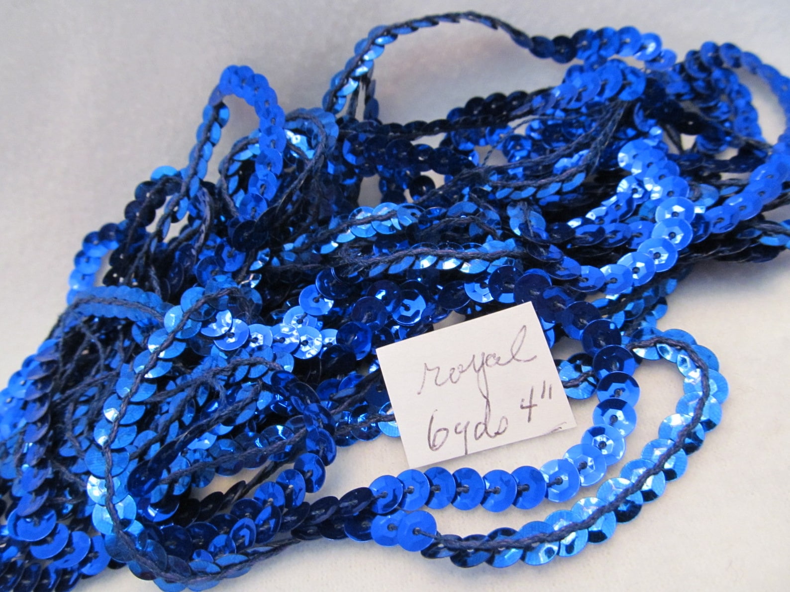 Bright Royal Blue Sequins Six Yards and Four Inchs Put on | Etsy