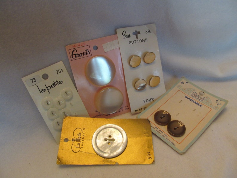 Cards of Buttons, Five Different Cards With Buttons, Worlds Best ...