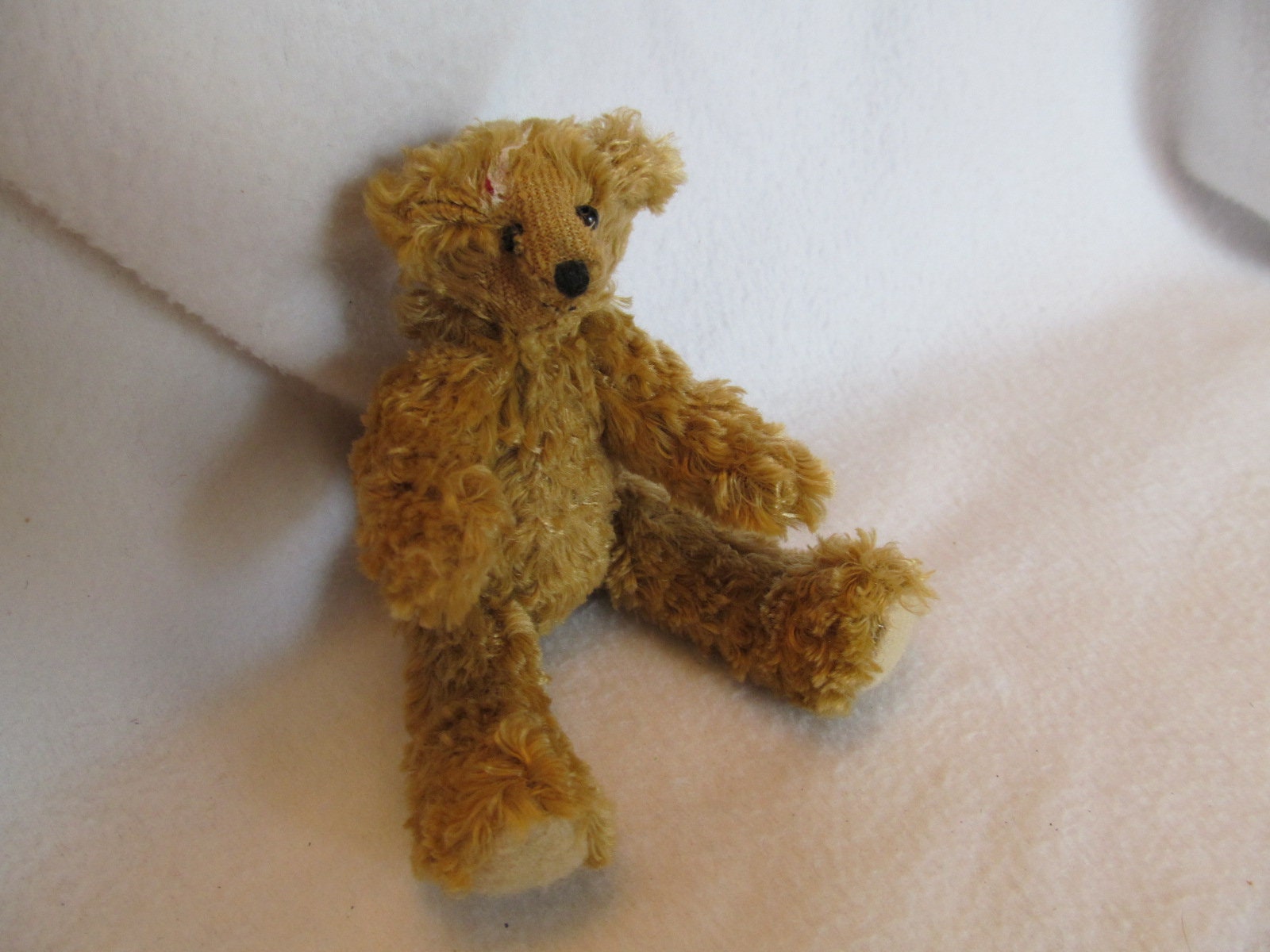 Golden Colored Fuzzy Bear Loopy Fur Bear Small Bear Curly | Etsy