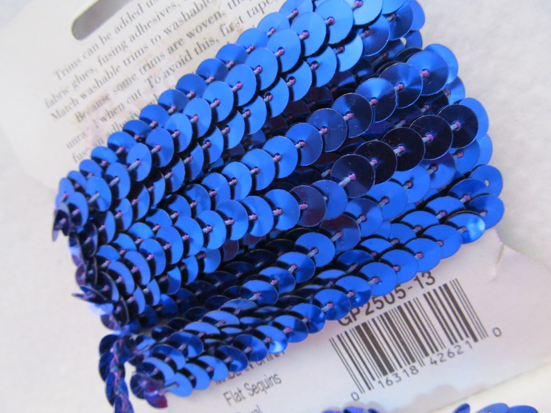 Royal Blue Sequins on a String, 2 Yards and 25 '' of Shiny Royal Blue ...