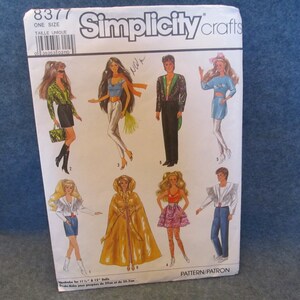 Simplicity Barbie Doll Pattern, Vintage Simplicity Pattern Number 8377 ...