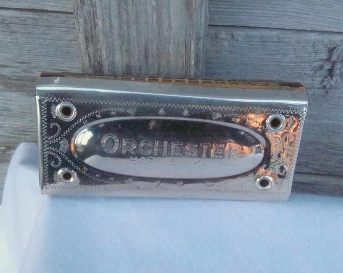 Vintage German Harmonica ORCHESTER, Old Brass Musical Instrument, Retro ...