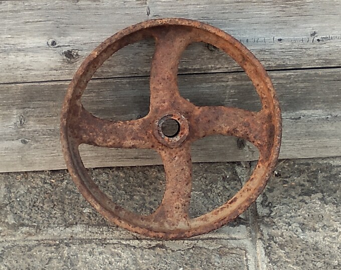 Vintage Heavy Factory Cart Wheel, Old Industrial Wheel, Antique Plow ...