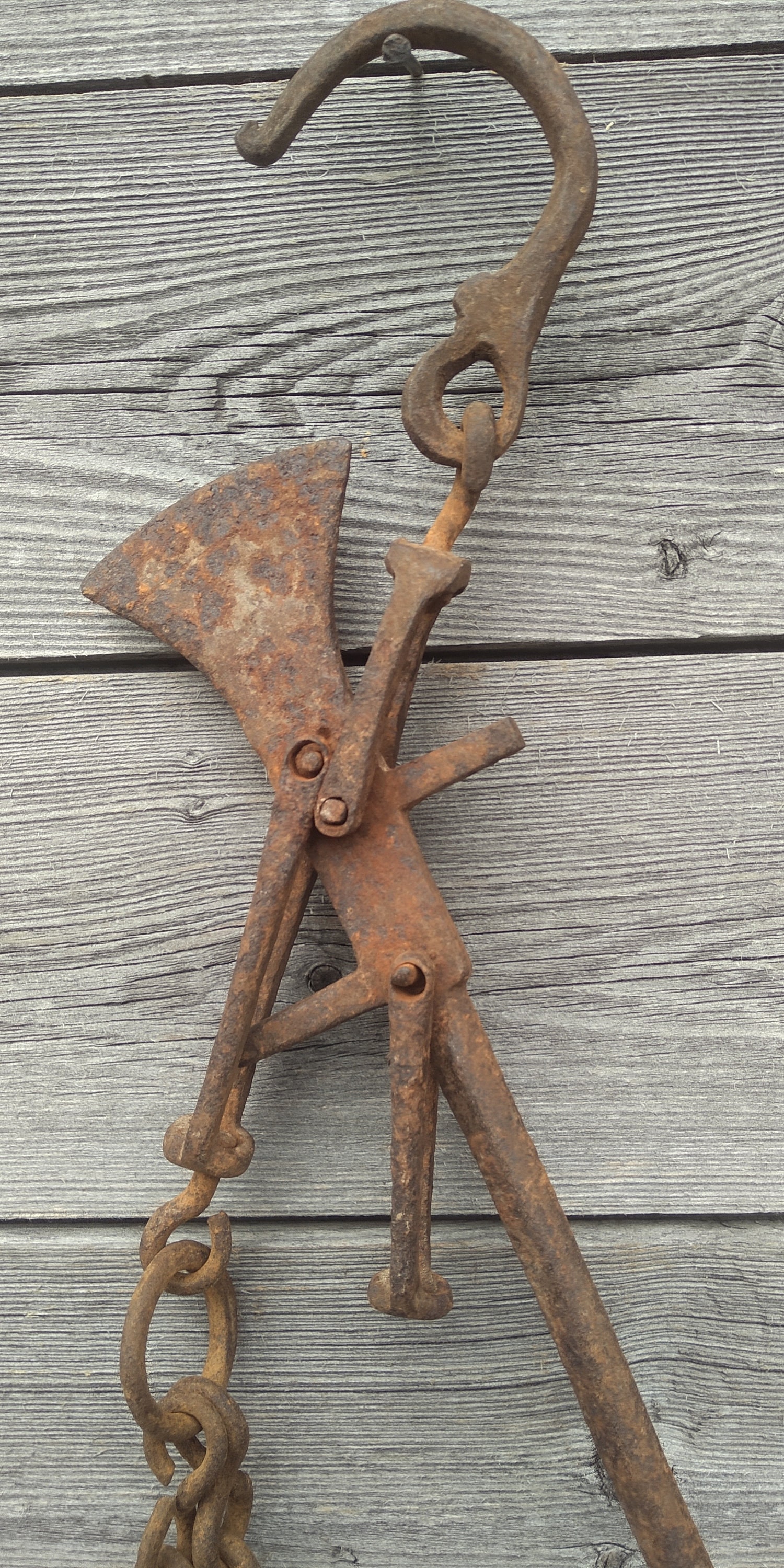 Antique Balance Scale, Old Rusty Iron Scale, Primitive Weighing Scale ...