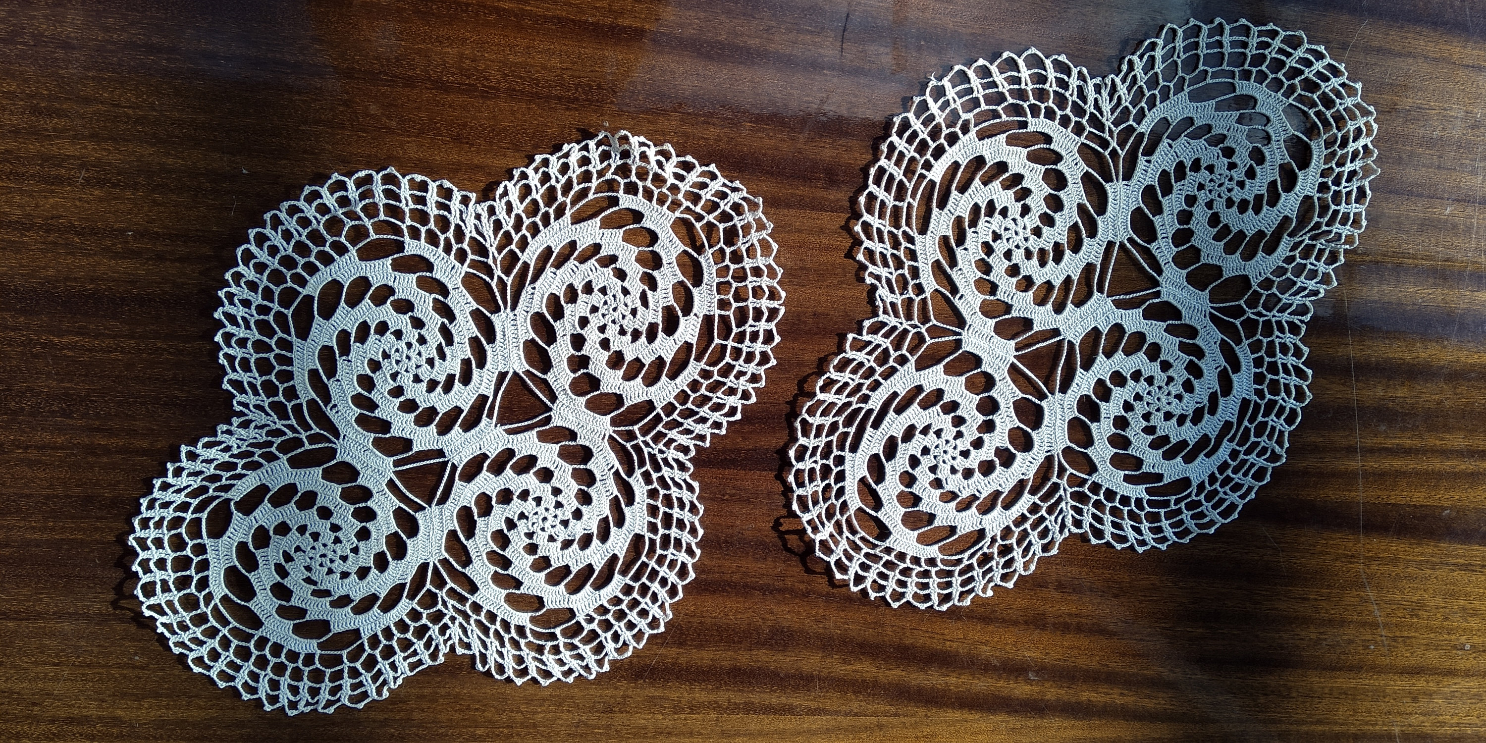Set of 2 Vintage Handmade Crochet Ellipse Laces Unique - Etsy