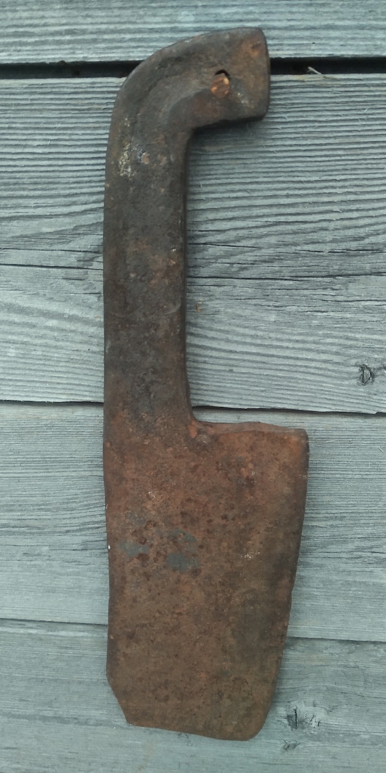 Vintage Cleaver Knife, Old Rusty Butcher Knife, Primitive Meat Chopper ...