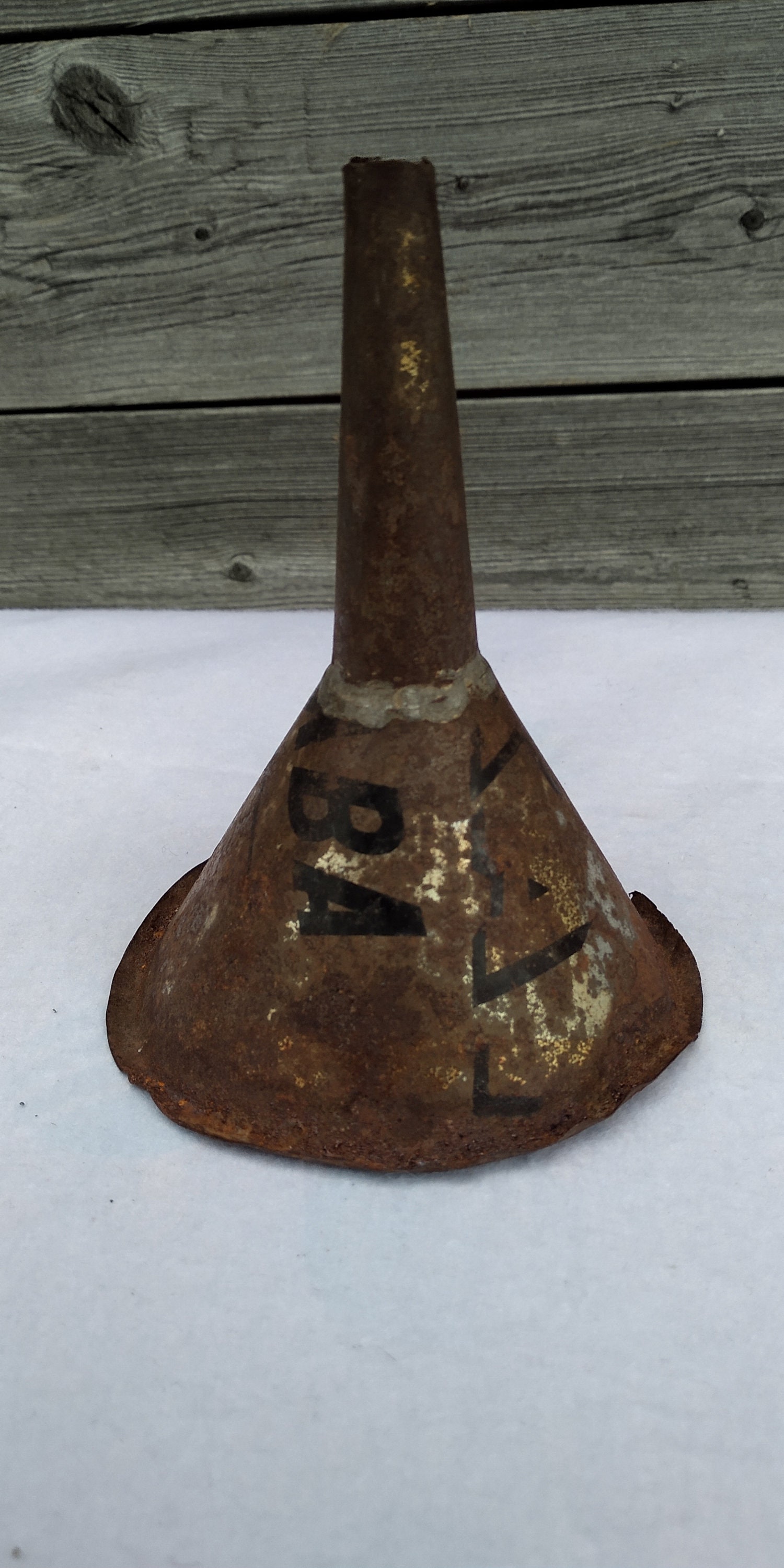 Vintage Metal Funnel, Antique Primitive Handmade Tin Funnel, Primitive ...