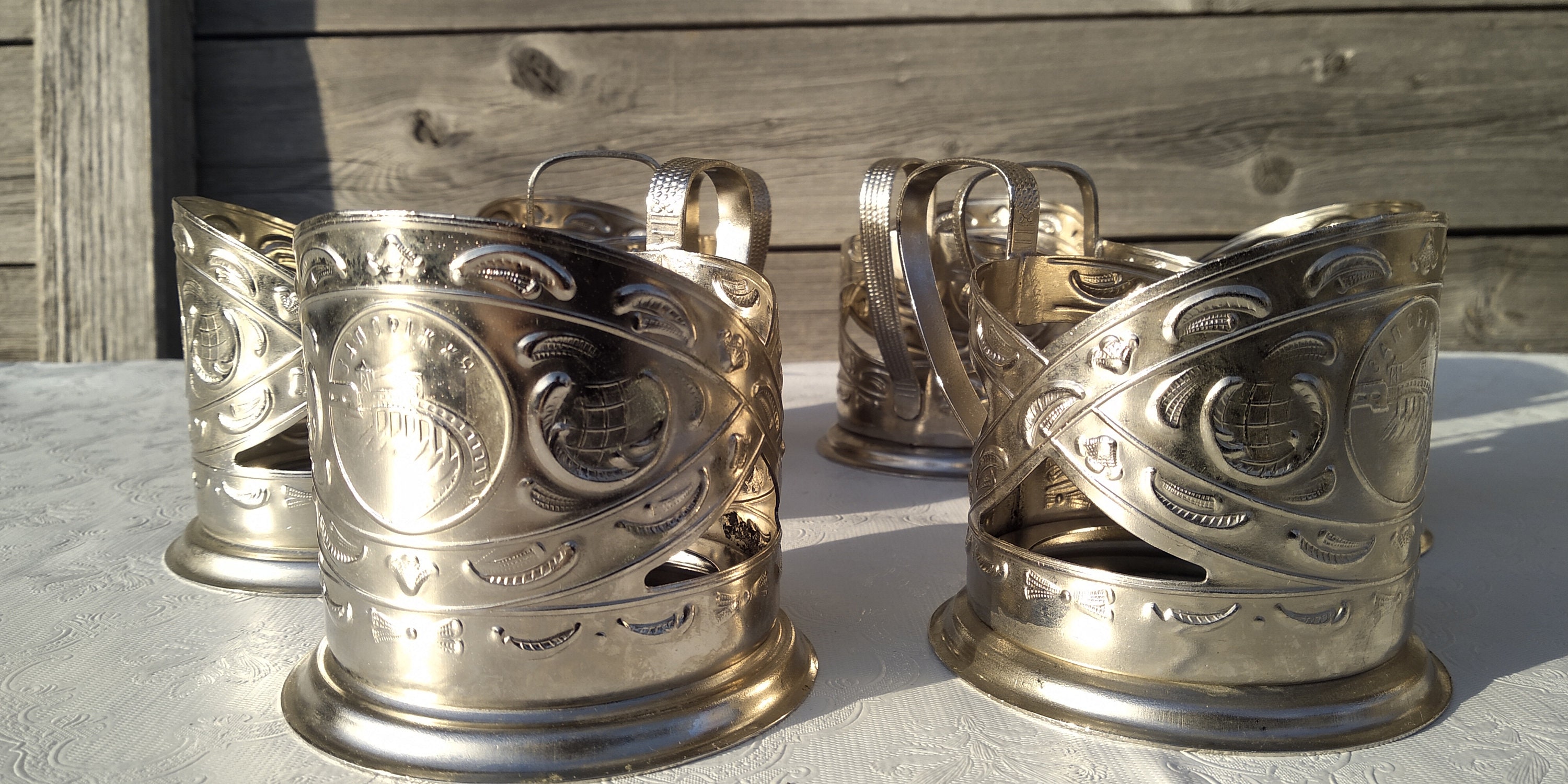 Set of 6 Vintage Metal Cup Holders Retro Tea Cup Holders Old | Etsy