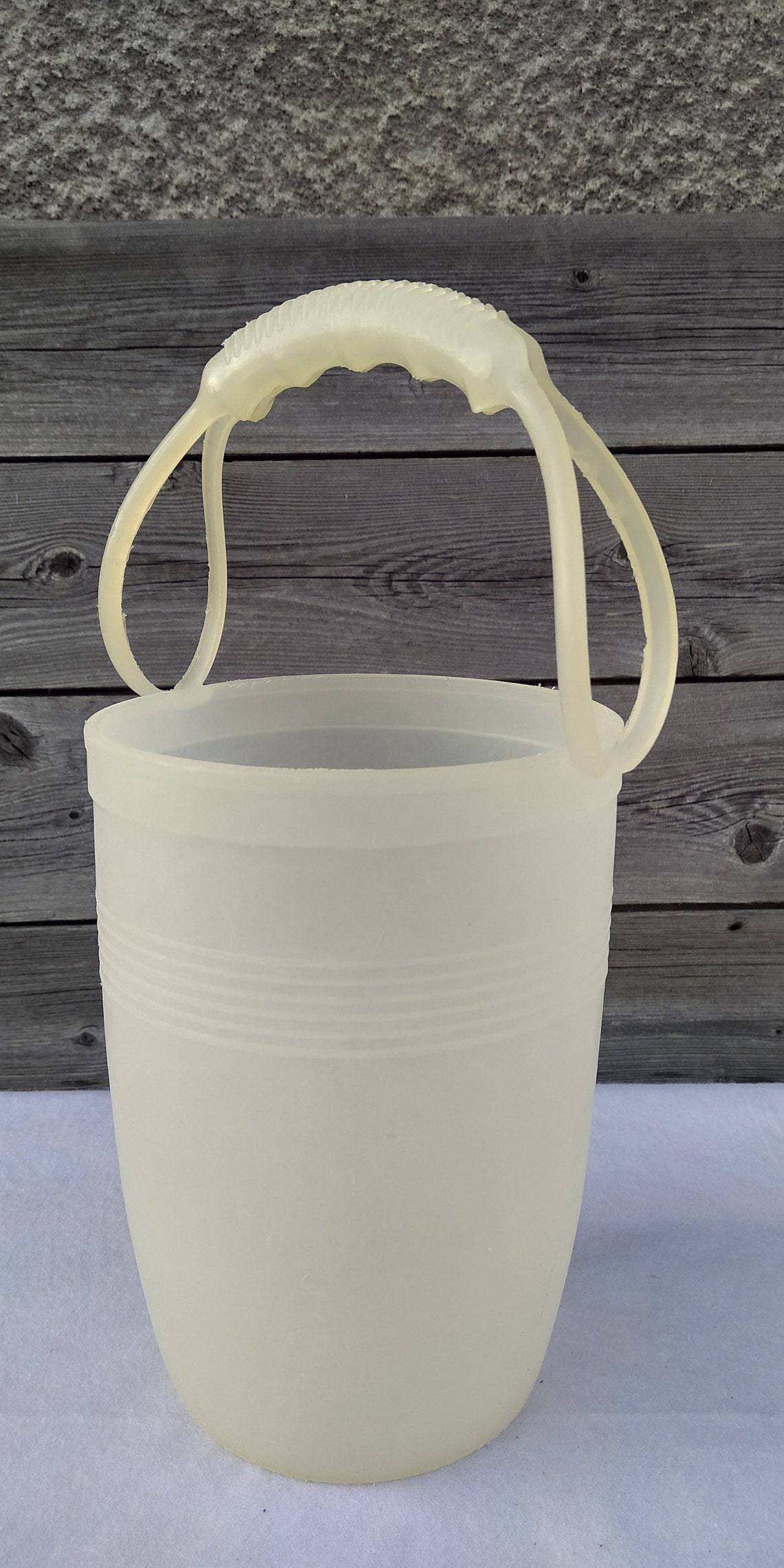 Vintage Plastic Container With Handles Old White Plastic Jar - Etsy