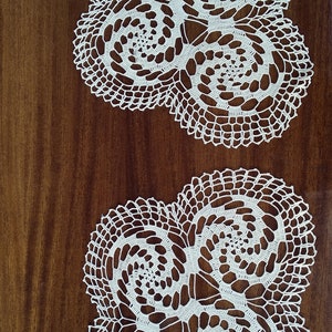 Set of 2 Vintage Handmade Crochet Ellipse Laces, Unique Bulgarian Hand ...