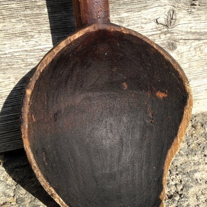 Vintage Hand Carved Spoon, Antique Wood Spoon, Primitive Kitchen Decor ...