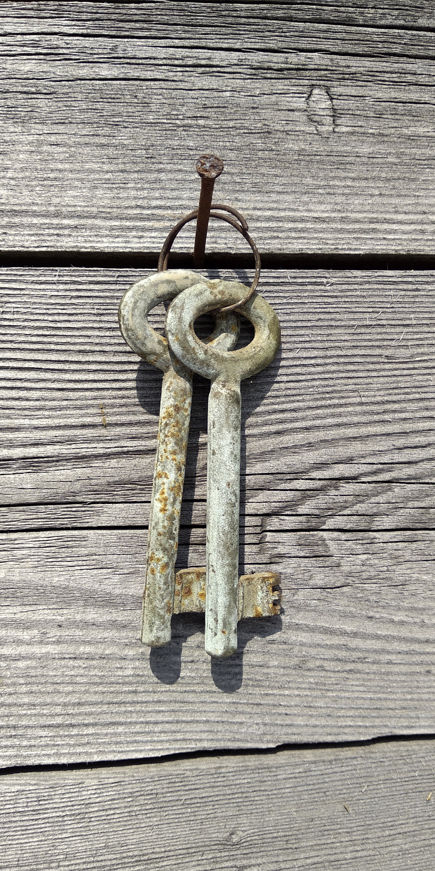 2 Vintage Green Patina Skeleton Keys, Old Decorative Metal Keys ...