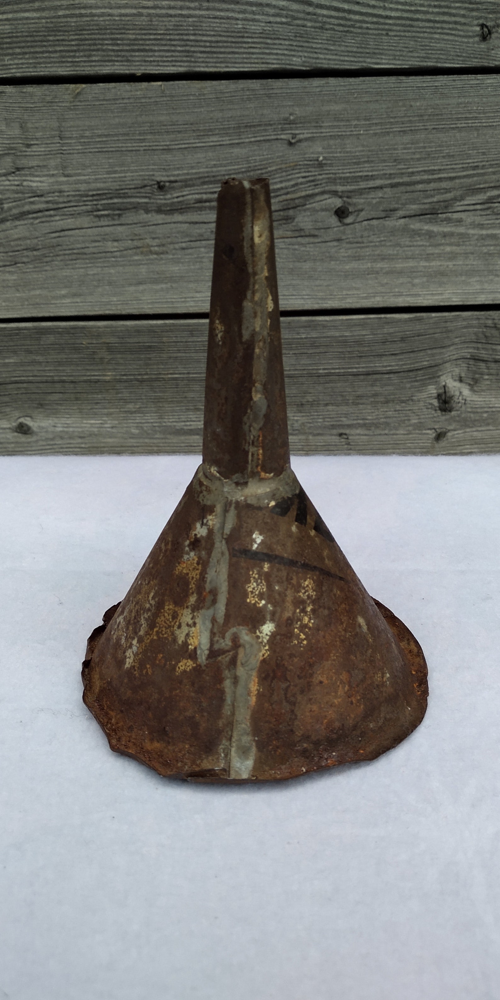 Vintage Metal Funnel, Antique Primitive Handmade Tin Funnel, Primitive ...