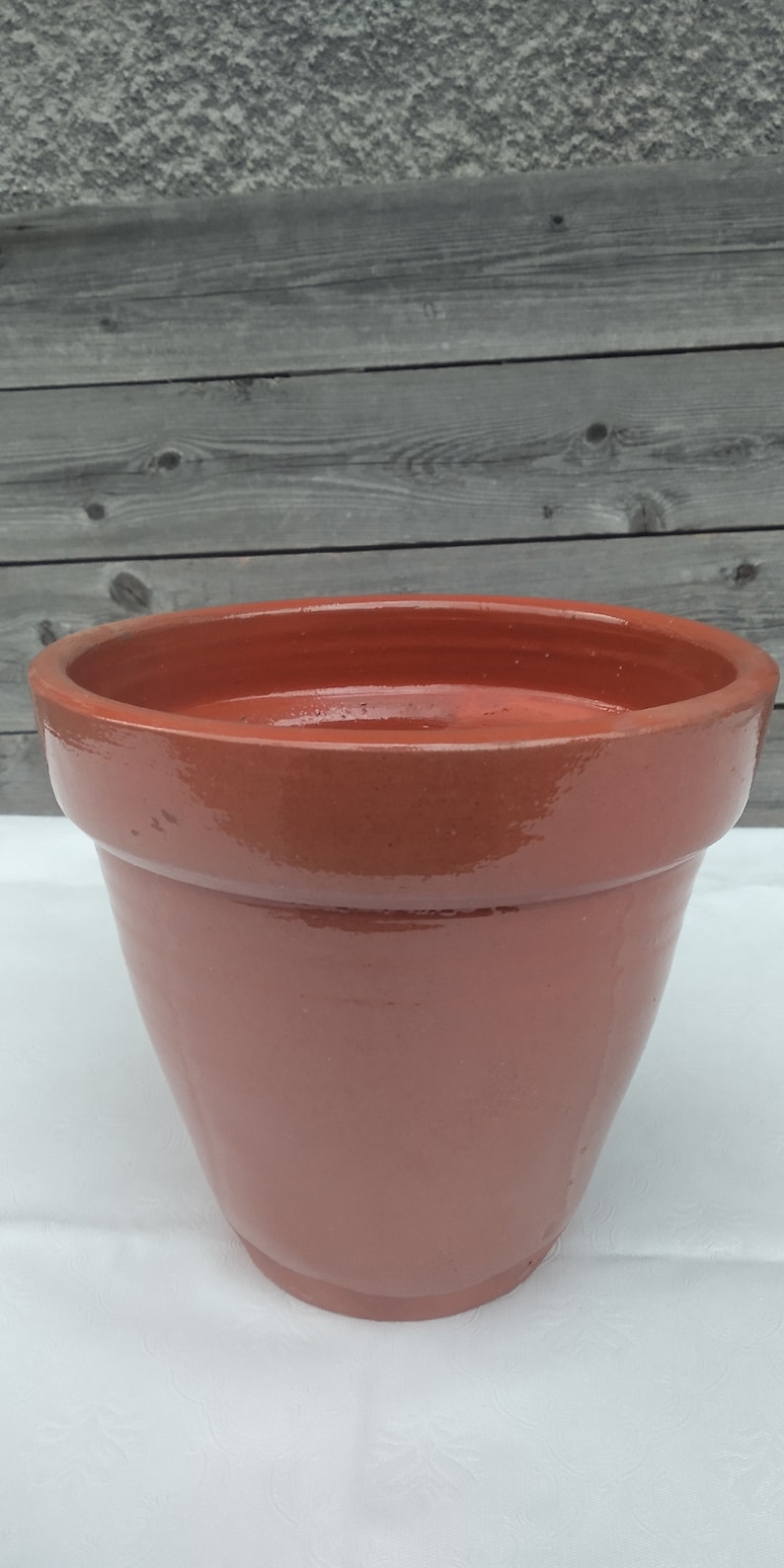Vintage Clay Plant Pot, Old Terra Cotta Flower Pot, Rustic Clay Pottery ...