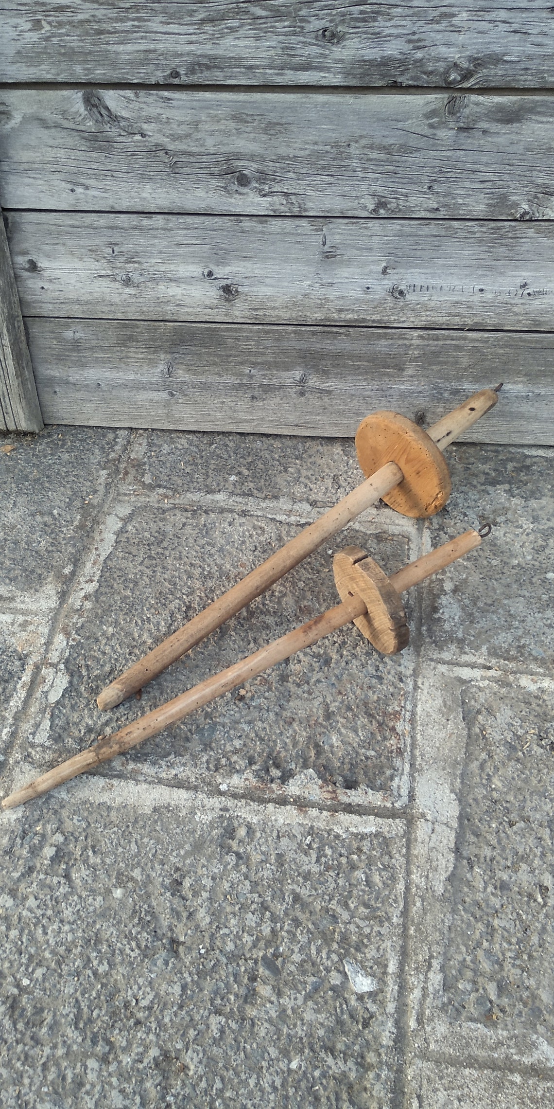 Set of 2 Antique Hand Carved Wooden Spindles Primitive Wooden | Etsy