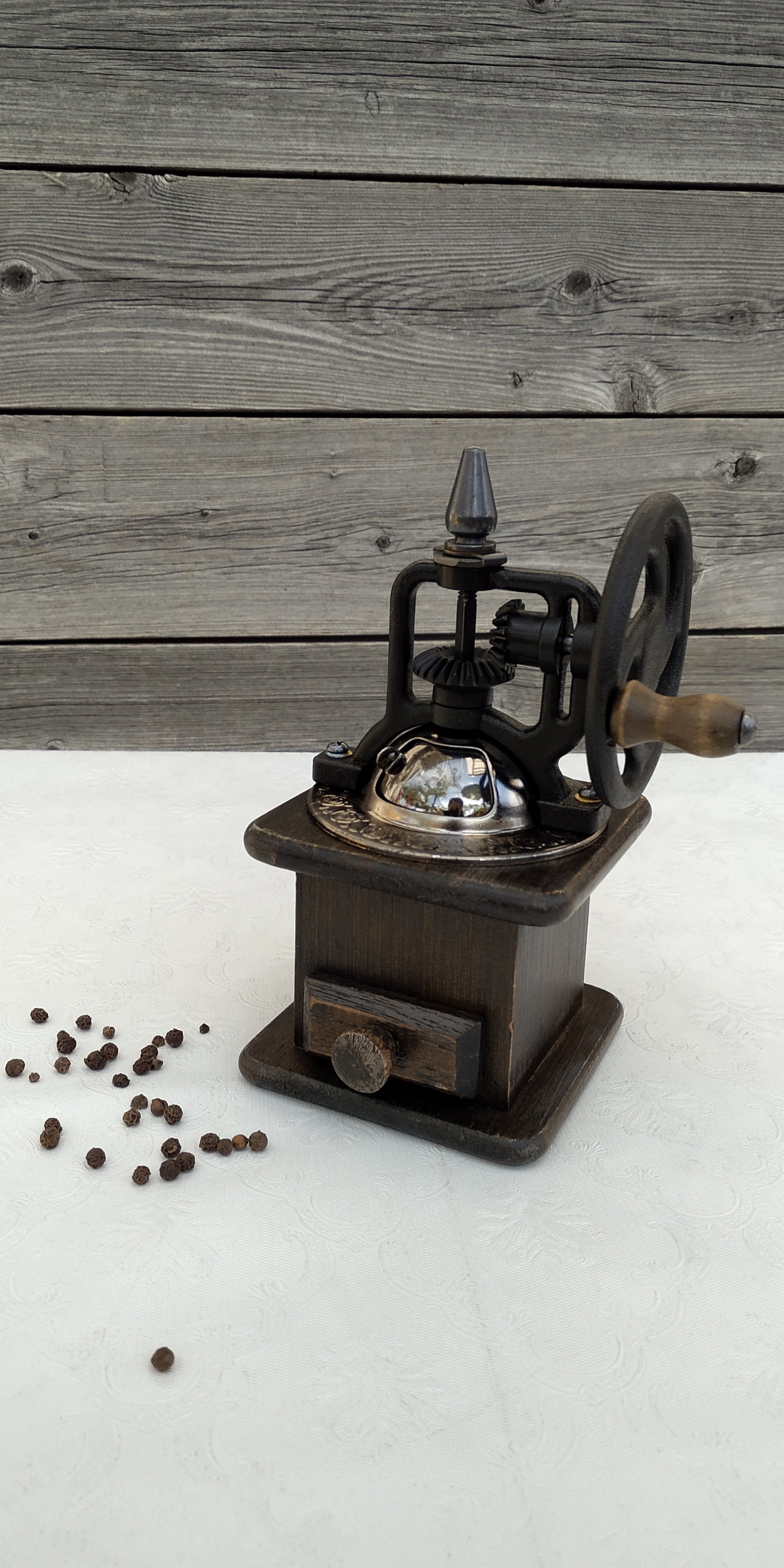 Vintage Wooden Pepper Mill Old Beautiful Grinder Bar Decor - Etsy