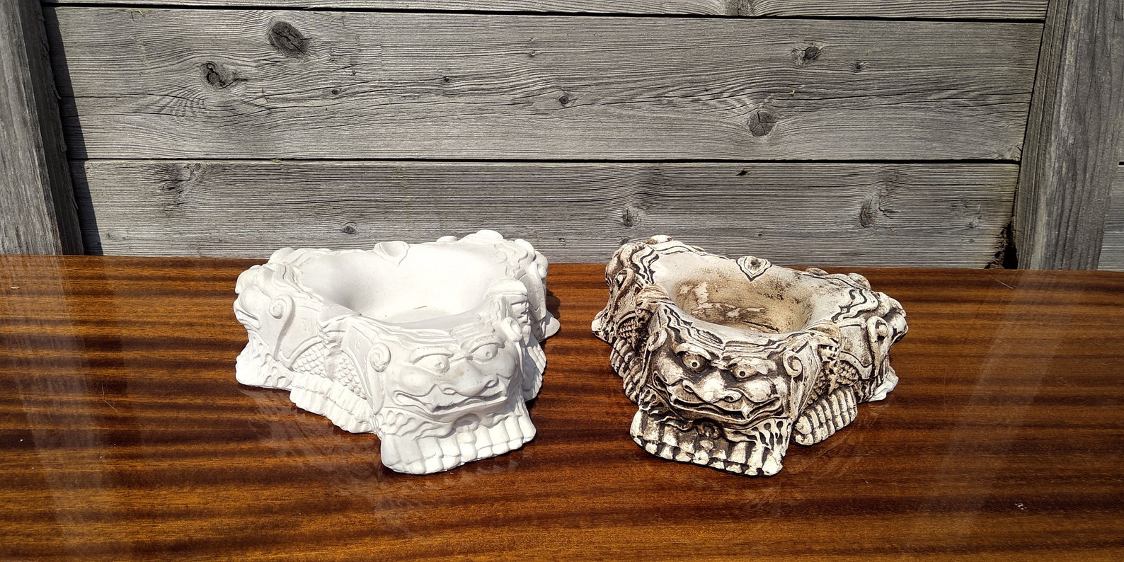 Vintage Set of Two Ashtrays Retro Gypsum Ashtray Collectable - Etsy