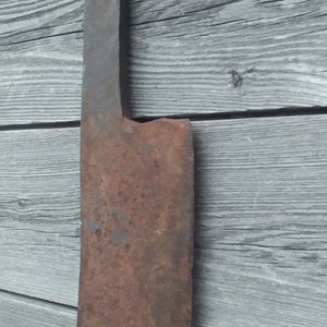Vintage Cleaver Knife, Old Rusty Butcher Knife, Primitive Meat Chopper ...