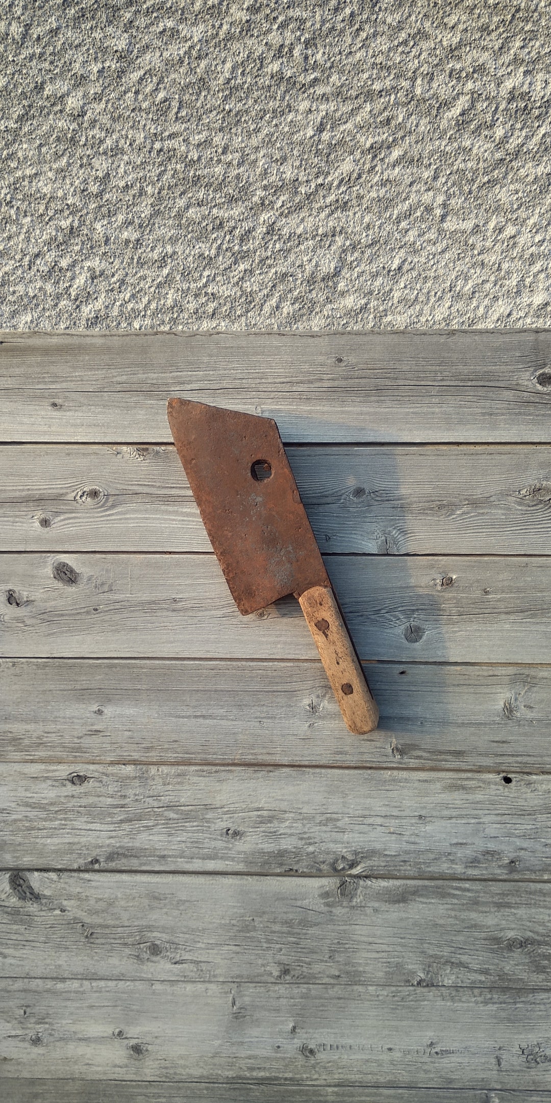 Vintage Cleaver Knife, Old Rusty Butcher Knife, Primitive Meat Chopper ...