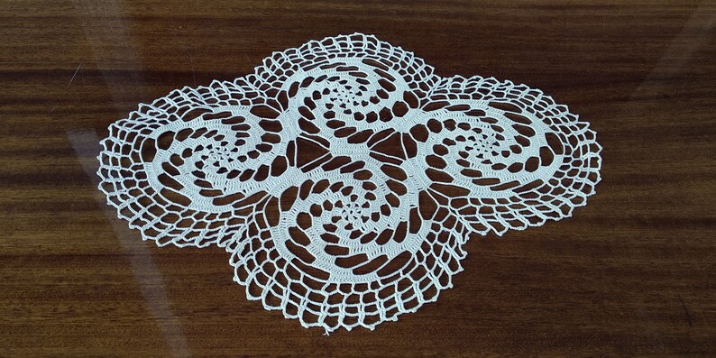 Set of 2 Vintage Handmade Crochet Ellipse Laces Unique - Etsy