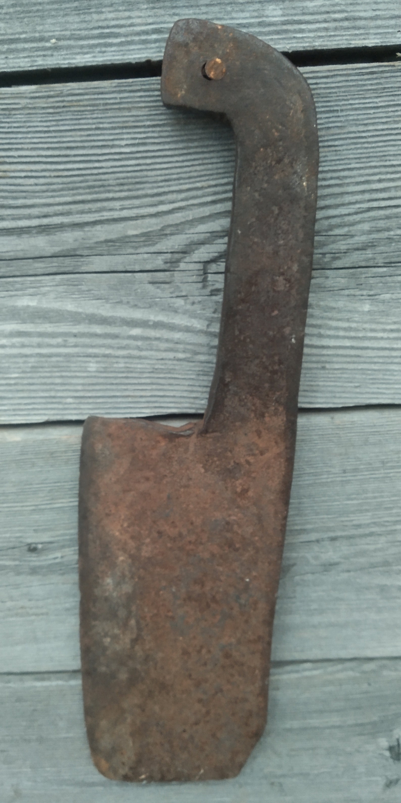 Vintage Cleaver Knife, Old Rusty Butcher Knife, Primitive Meat Chopper ...