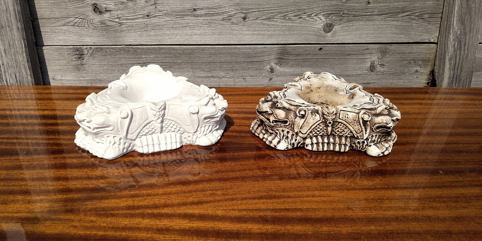 Vintage Set of Two Ashtrays Retro Gypsum Ashtray Collectable - Etsy