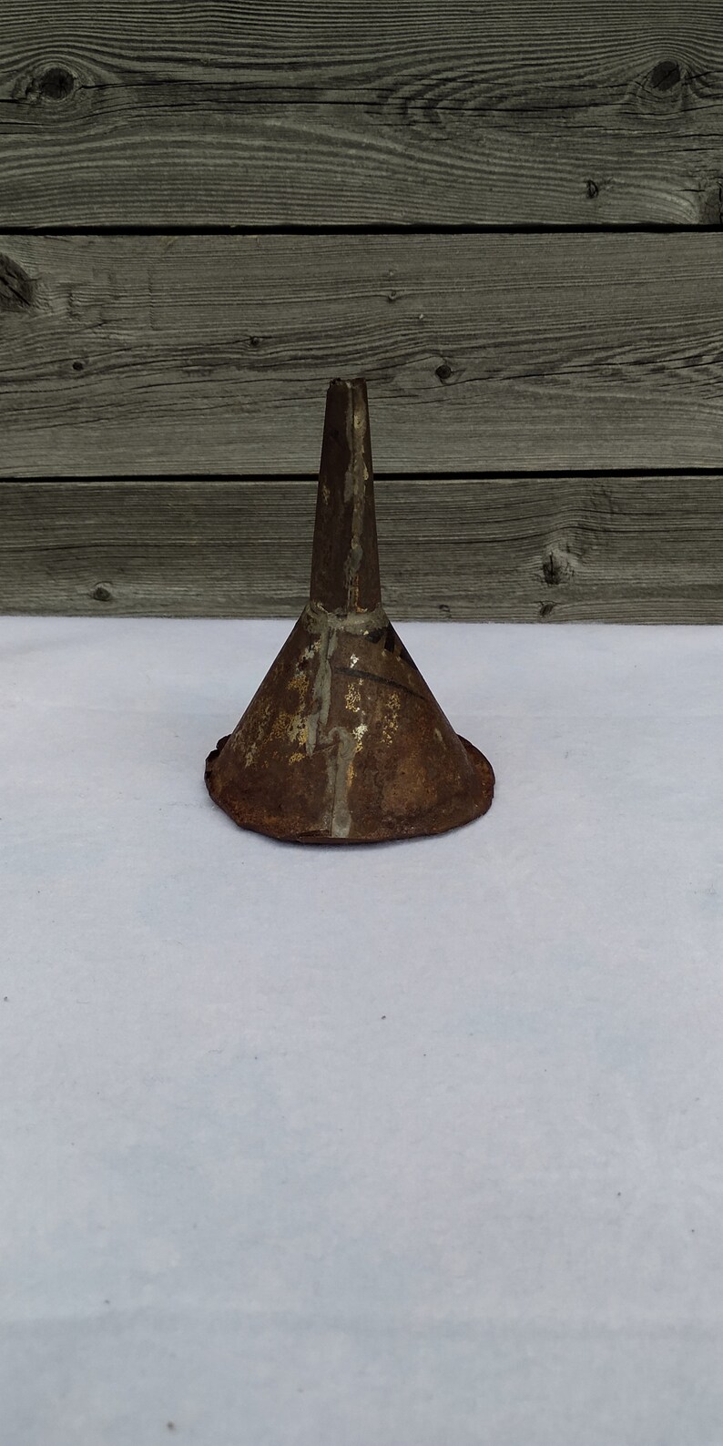 Vintage Metal Funnel, Antique Primitive Handmade Tin Funnel, Primitive ...
