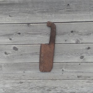 Vintage Cleaver Knife, Old Rusty Butcher Knife, Primitive Meat Chopper ...