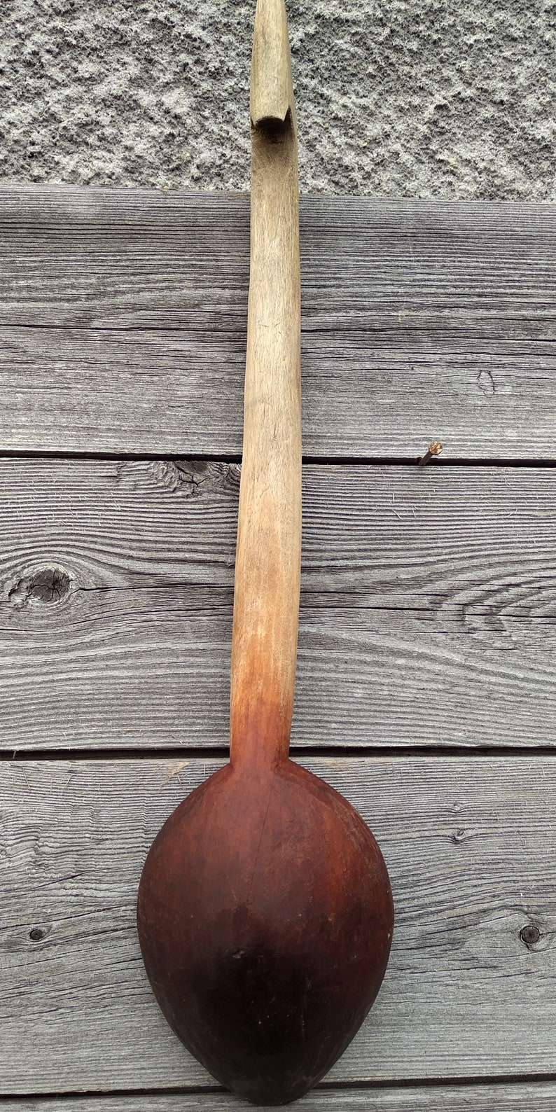 Vintage Hand Carved Spoon, Antique Wood Spoon, Primitive Kitchen Decor ...