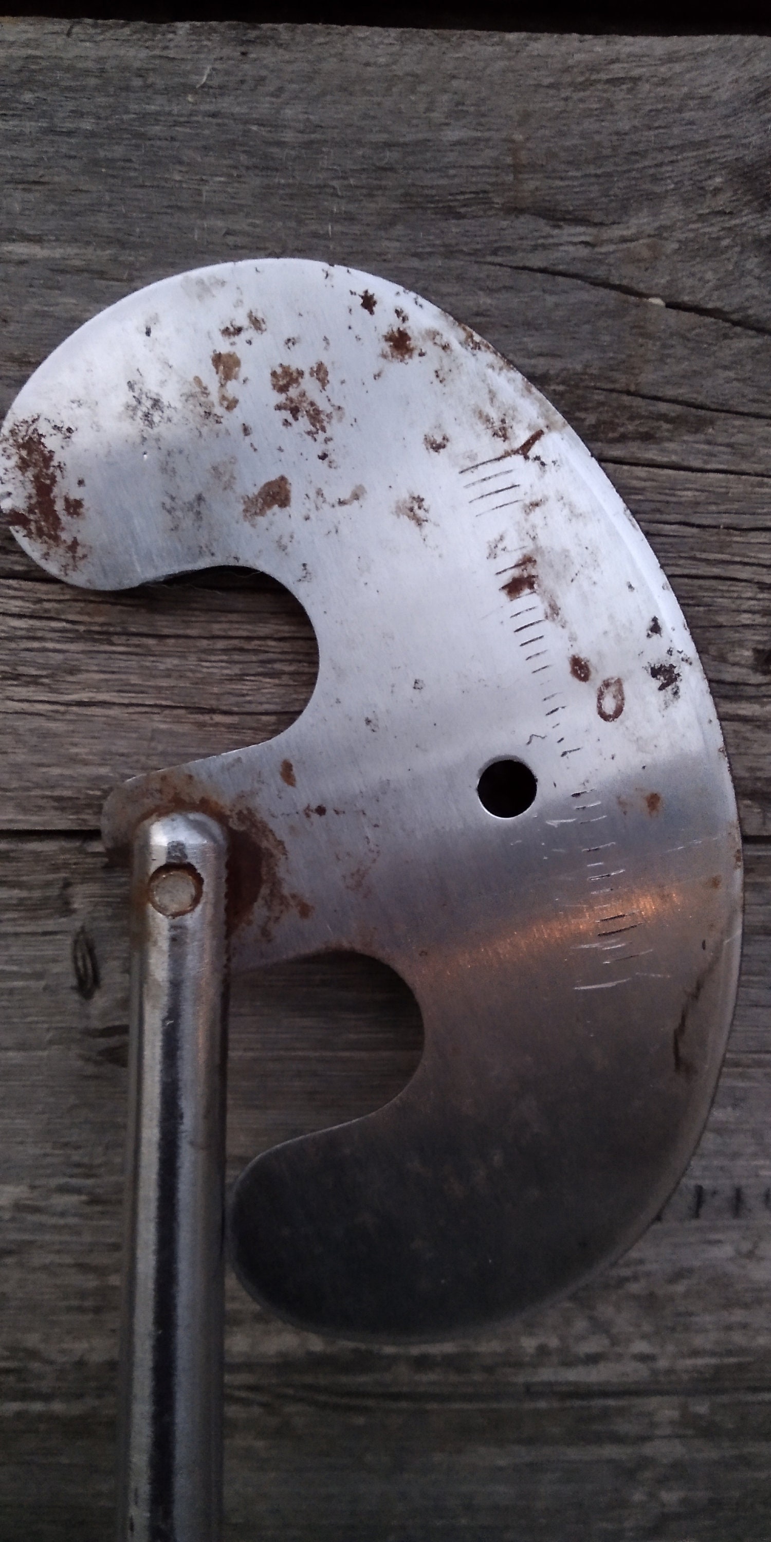 Vintage Rusty Cleaver With Aluminum Handlerotary - Etsy