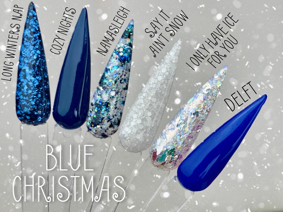 Blue Christmas Acrylic Nail Dip Powders - Etsy