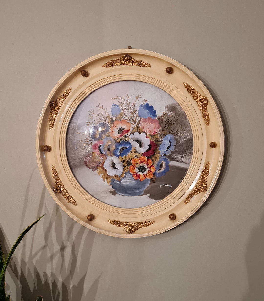Beautiful Vintage Jelson Series Handpainted Floral Picture by Marcia in ...