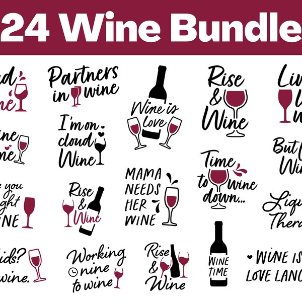 Funny Wine Clipart - Etsy