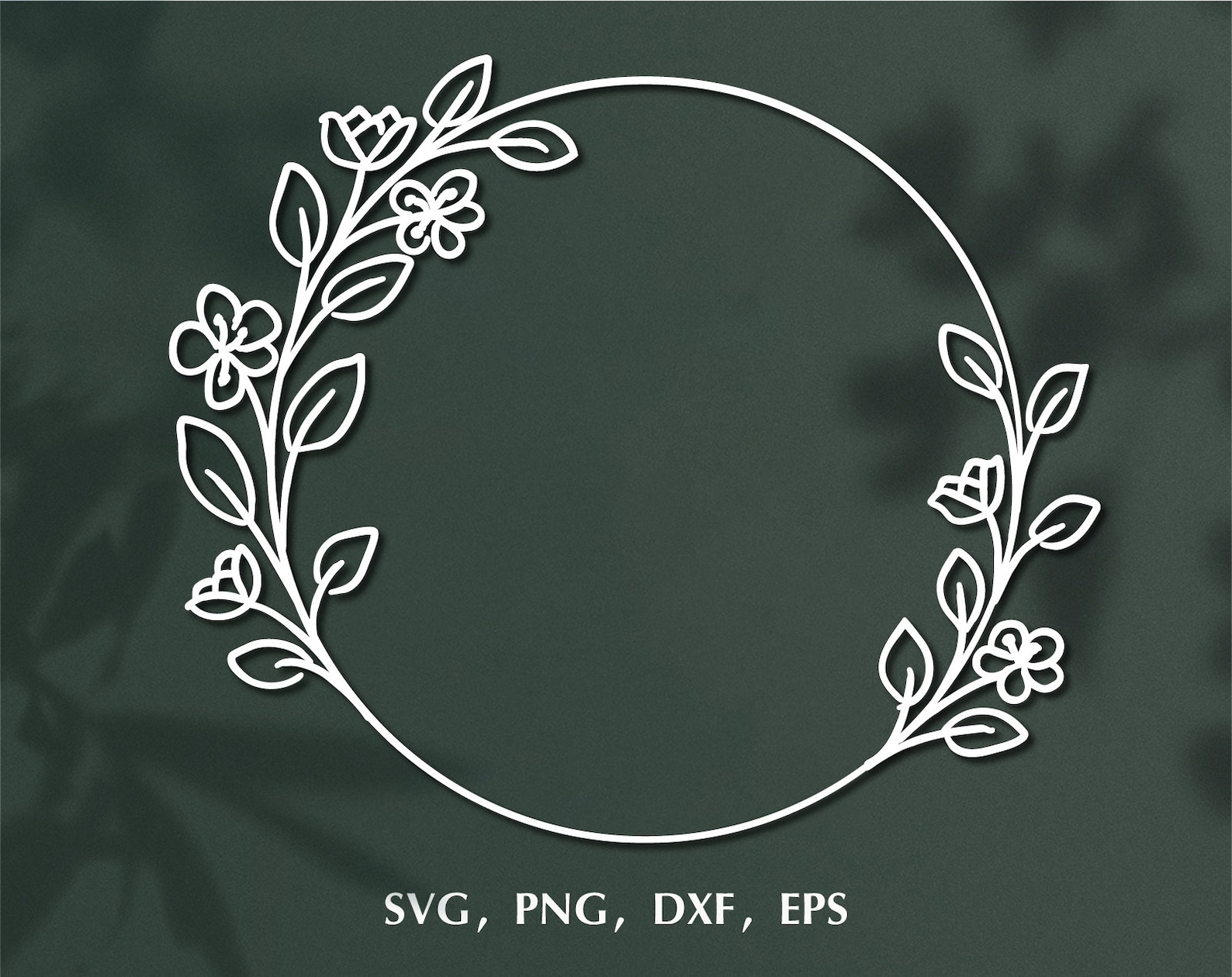 Couronne de fleurs coupe fichier SVG DXF png PDF EPS pour | Etsy
