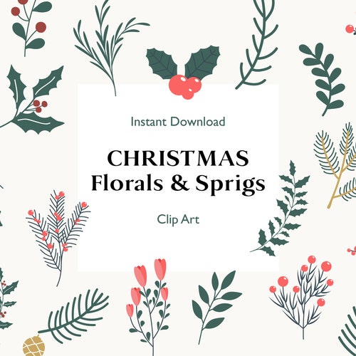 Christmas Doodles Holiday Clipart Merry Christmas Png | Etsy