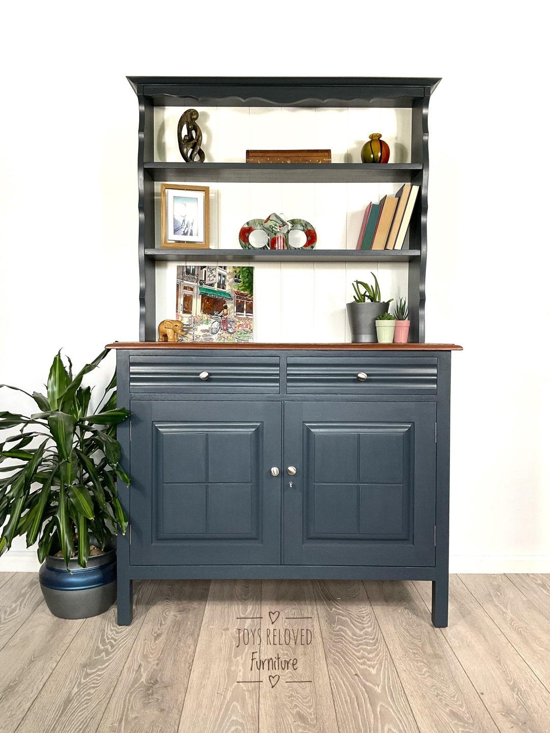 SOLD SOLD SOLD Welsh Dresser / Blue Welsh Dresser With White Back - Etsy