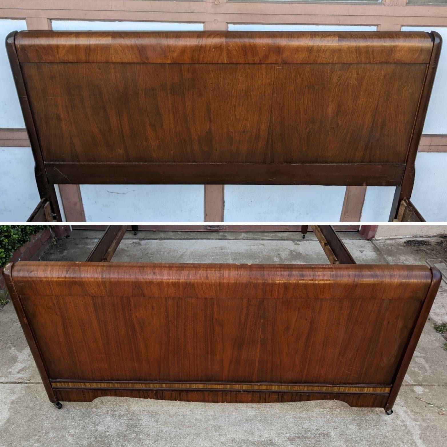 Vintage Art Deco Waterfall Bedframe - Etsy