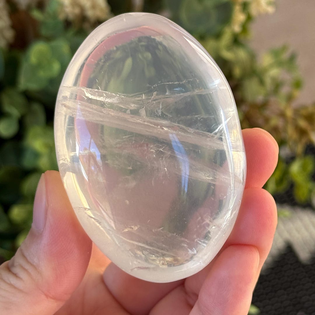 Girasol Quartz ~ Meditation Stone ~ Milky Girasol ~ Quartz Palmstone ...