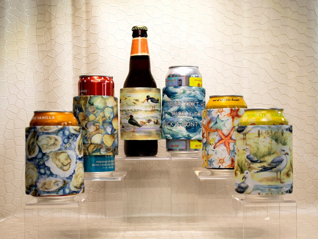Seashore Drink Slap Wrap Can Coolers, Beverage Insulators, Personalize ...