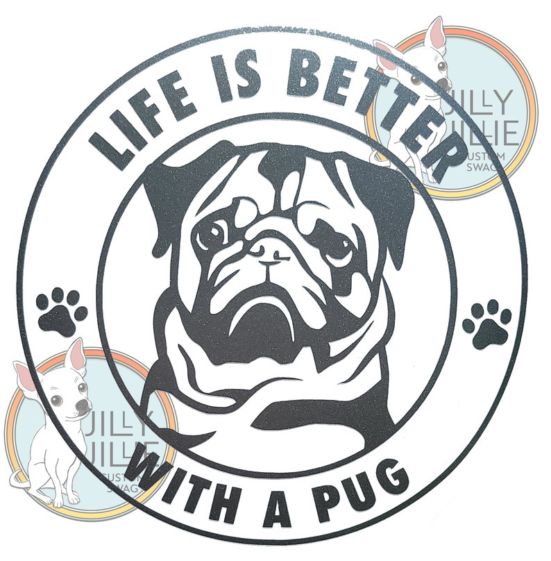 Personalized Life is Better With A Pug Vinyl Decal - Etsy