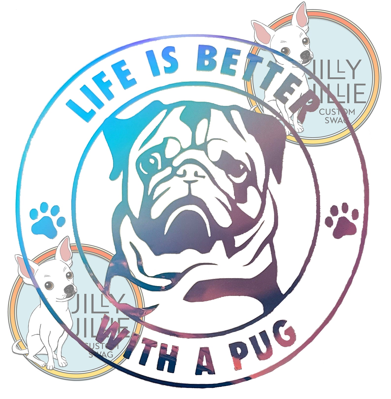 Personalized Life is Better With A Pug Vinyl Decal - Etsy