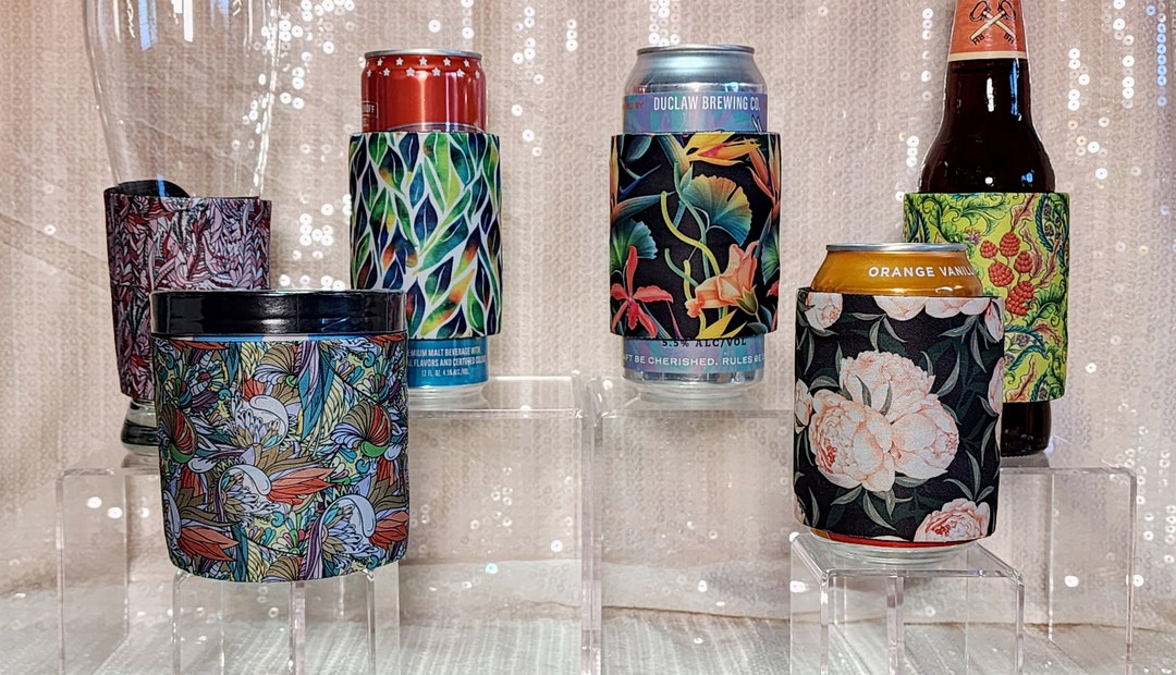 Floral Drink Slap Wrap, Can Coolers, Beverage Insulators, Personalize ...