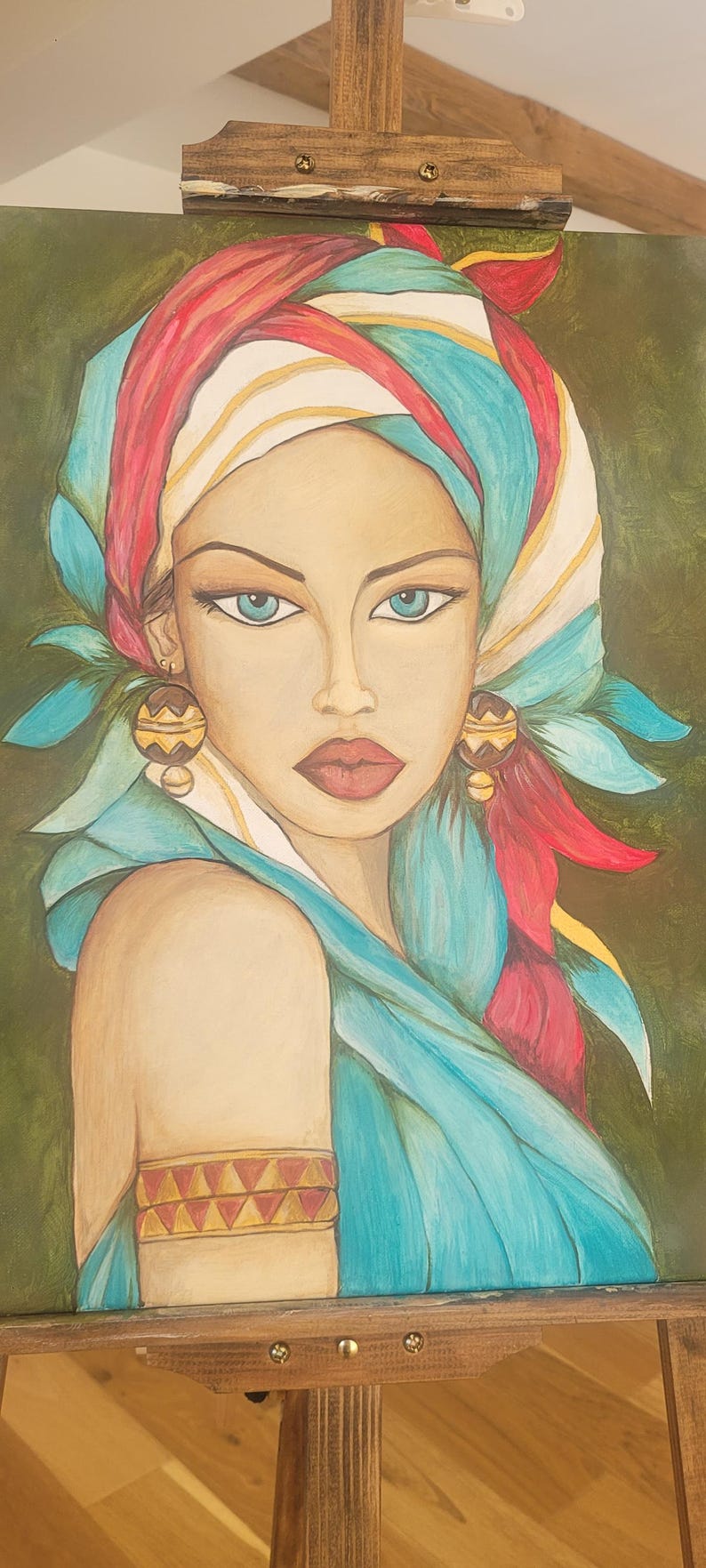 Hand Painted Picture of Woman Testa Di Moro "sicilian Symbol" - Etsy
