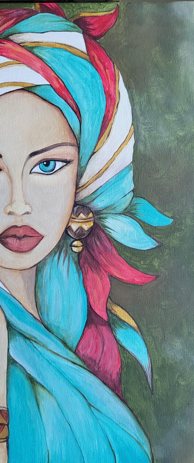 Hand Painted Picture of Woman Testa Di Moro "sicilian Symbol" - Etsy
